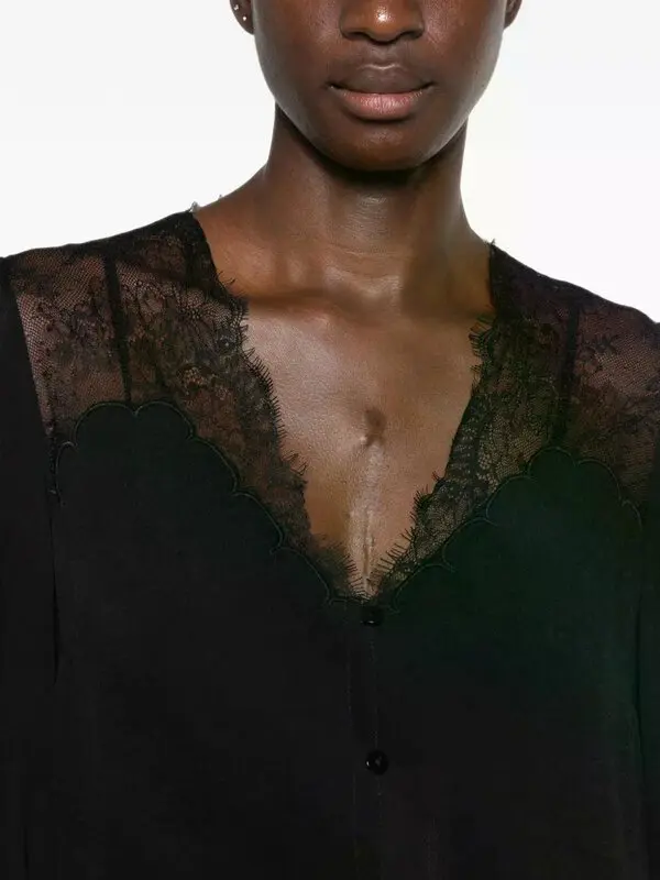 TWINSET Lace-trim Button-up Blouse