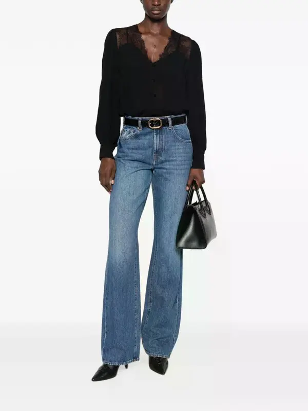 TWINSET Lace-trim Button-up Blouse