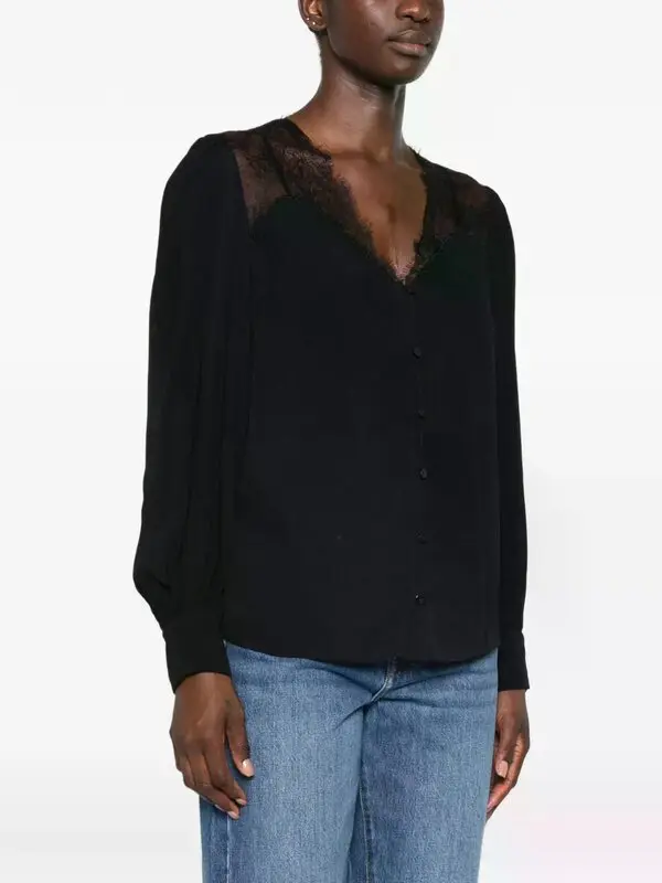 TWINSET Lace-trim Button-up Blouse