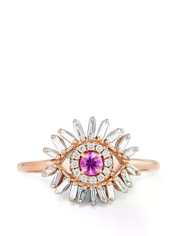 SUZANNE KALAN Mini Evil Eye Sapphire And Diamond Ring - Pink