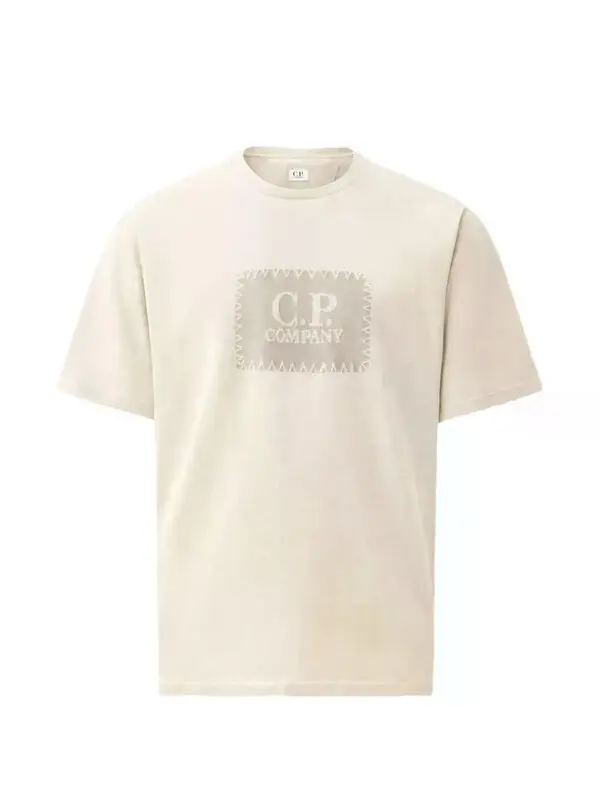 C.P. COMPANY 30/1 Jersey Short Sleeve Logo Label T-shirt - Neutrals