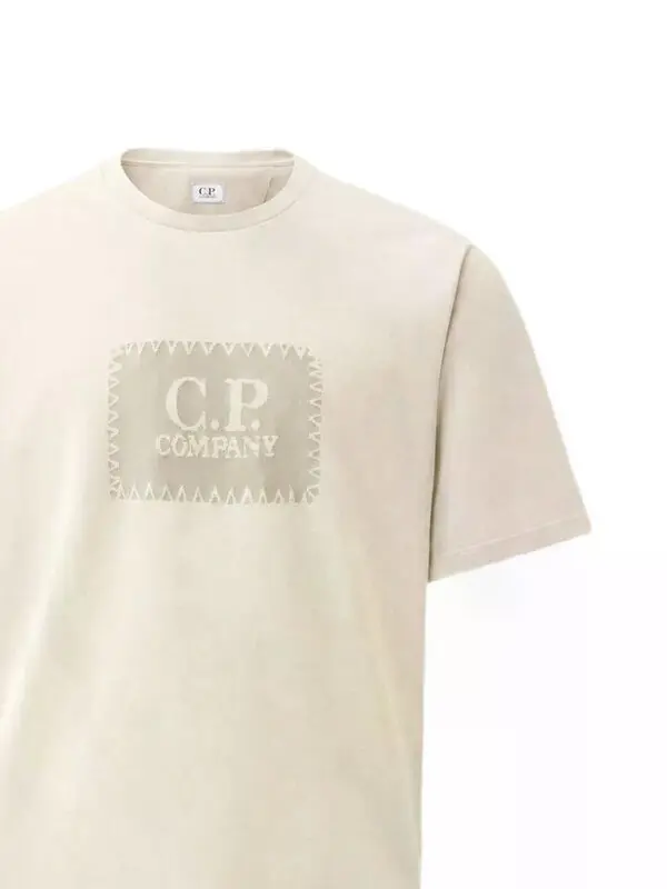 C.P. COMPANY 30/1 Jersey Short Sleeve Logo Label T-shirt - Neutrals