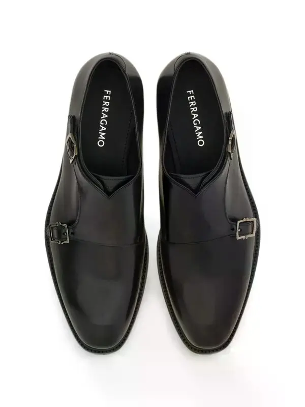 FERRAGAMO Leather Double Monkstrap Shoes