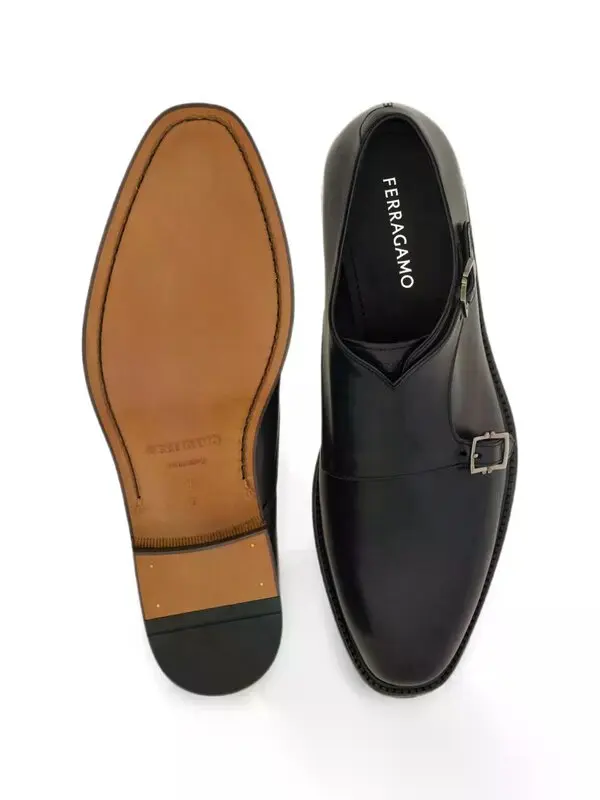 FERRAGAMO Leather Double Monkstrap Shoes