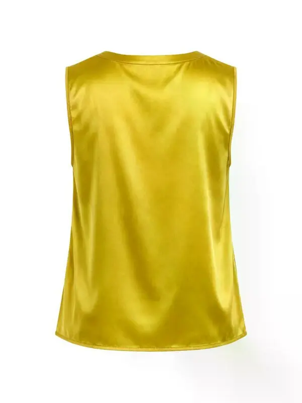 I BLUES Satin-finish V-neck Sleeveless Top