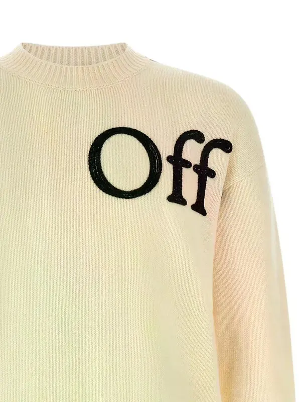 Off-White Wool Intarsia-knit Pullover - Neutrals