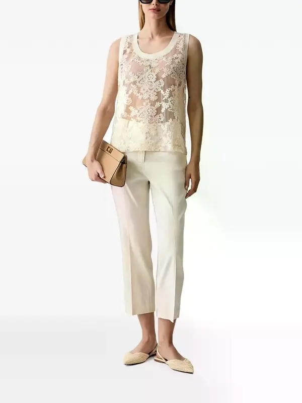 Sisley Pressed-crease Cropped Trousers