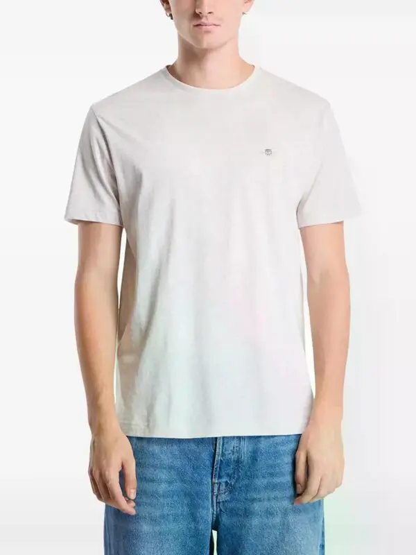 Gant Logo-embroidered T-shirt - Neutrals