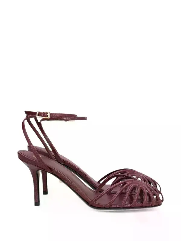 ALEVI MILANO Lizard Cage Sandals - Red
