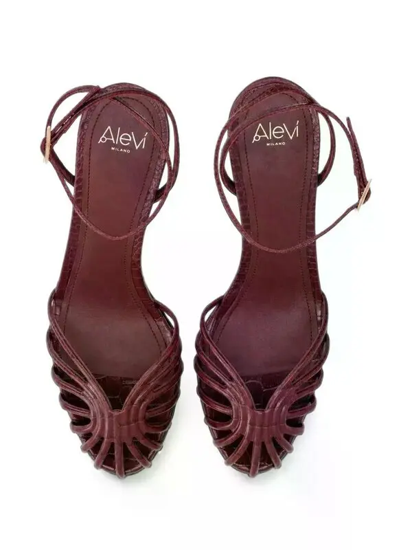 ALEVI MILANO Lizard-effect Cage Sandals