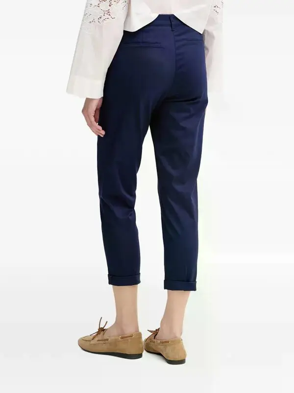 Sisley Mid-rise Cropped Trousers - Blue