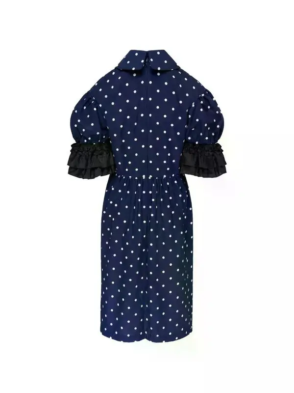 Comme Des Garçons Polka-dot Ruffled Midi Dress