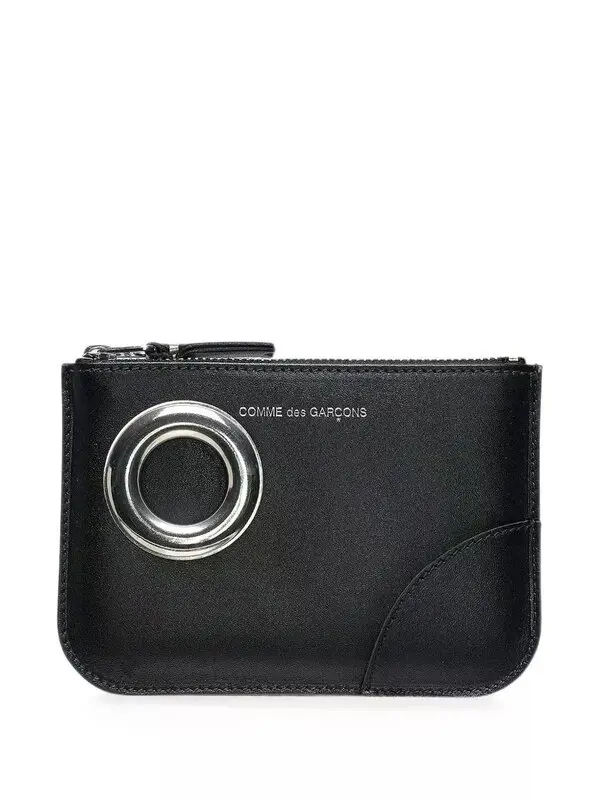 Comme Des Garçons Eyelet-embellished Coin Pouch - Black
