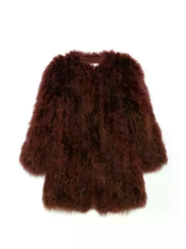 YVES SALOMON Feather-embellished Jacket - Red