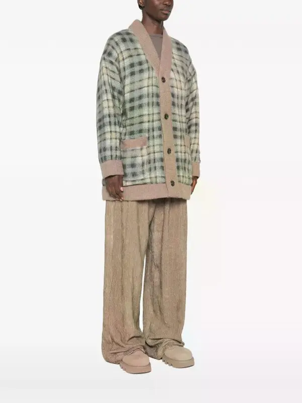 R13 Plaid-check Padded Cardigan