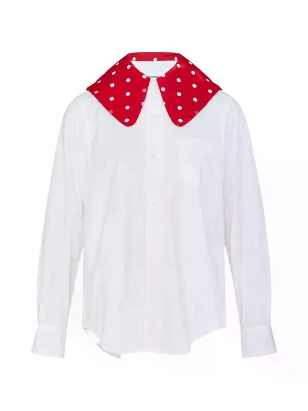 Comme Des Garçons Polka-dot-collar Shirt - White