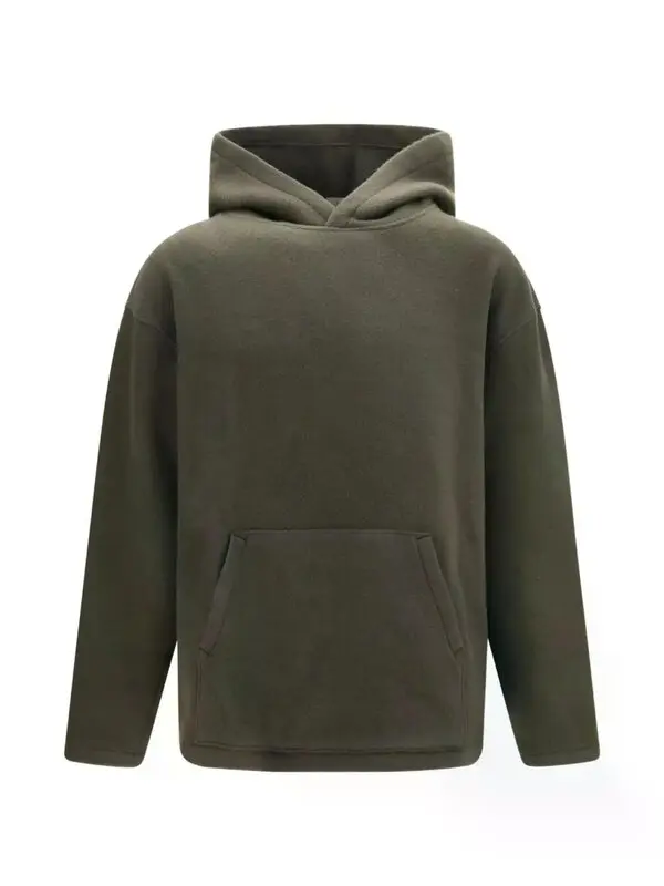 RIER Fleece-texture Pouch-pocket Hoodie - Green