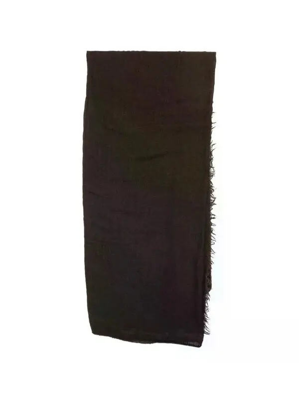 CENERE GB Frayed-edge Scarf - Brown
