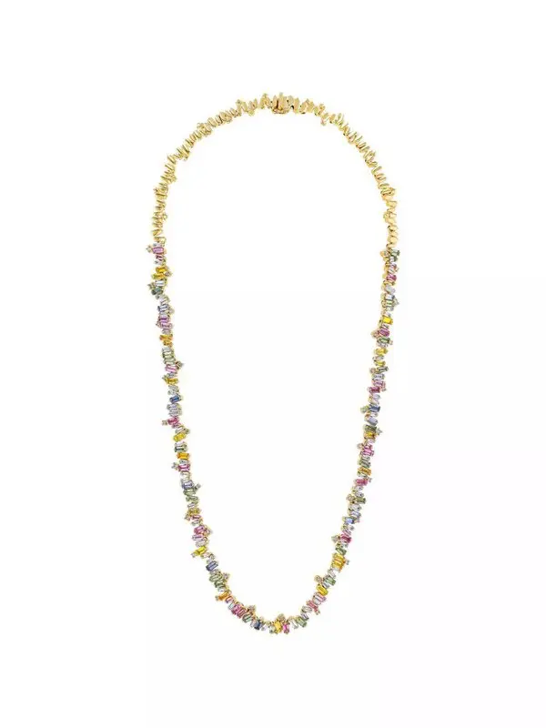 SUZANNE KALAN Bold Burst Sapphire And Diamond Necklace - Gold