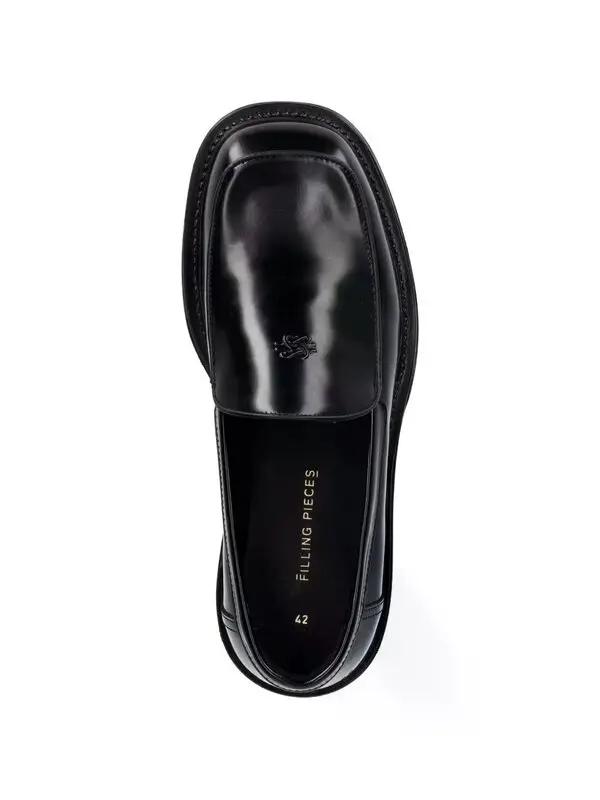 Filling Pieces Logo-plaque Square-toe Loafers