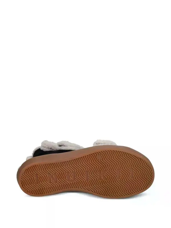 Inuikii Shearling-trim Touch-strap Sneakers - Black