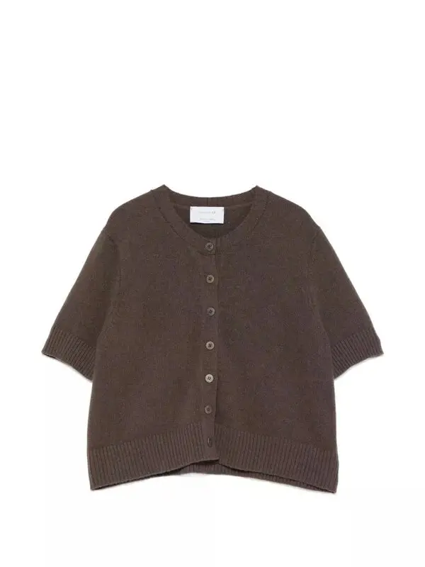 DANIELE FIESOLI Short-sleeve Knit Cardigan - Brown