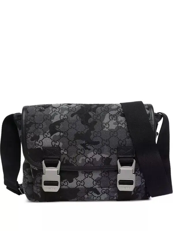 Gucci Gg Camouflage-print Shoulder Bag - Black