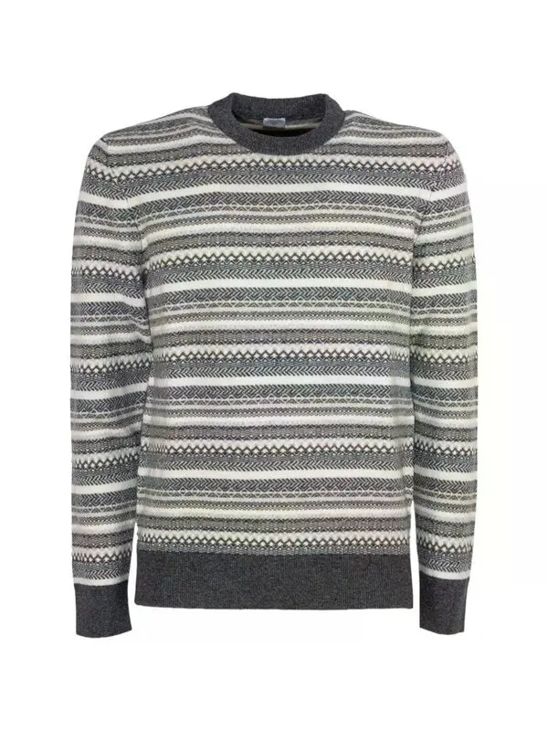 Eleventy Jacquard-knit Striped Sweater