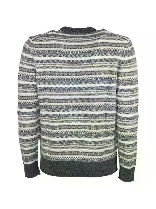 Eleventy Jacquard-knit Striped Sweater