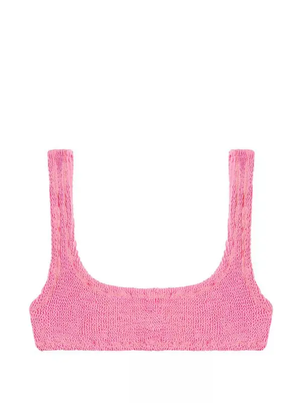 REINA OLGA Ginny Crinkled Bikini Top - Pink