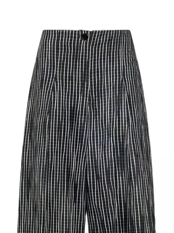 ELENA MIRÒ Check-pattern Wide-leg Trousers - Black