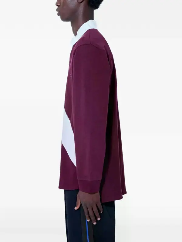 WALES BONNER Diagonal-stripe Long-sleeve Polo Shirt