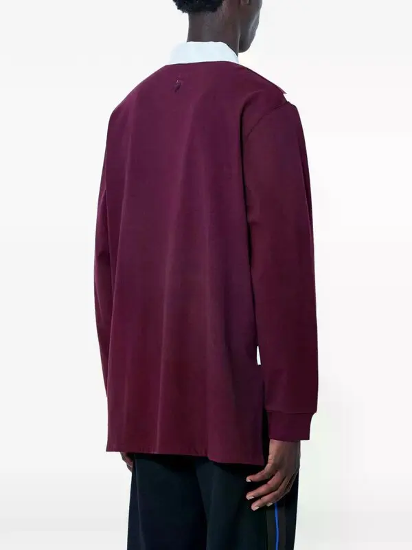 WALES BONNER Diagonal-stripe Long-sleeve Polo Shirt