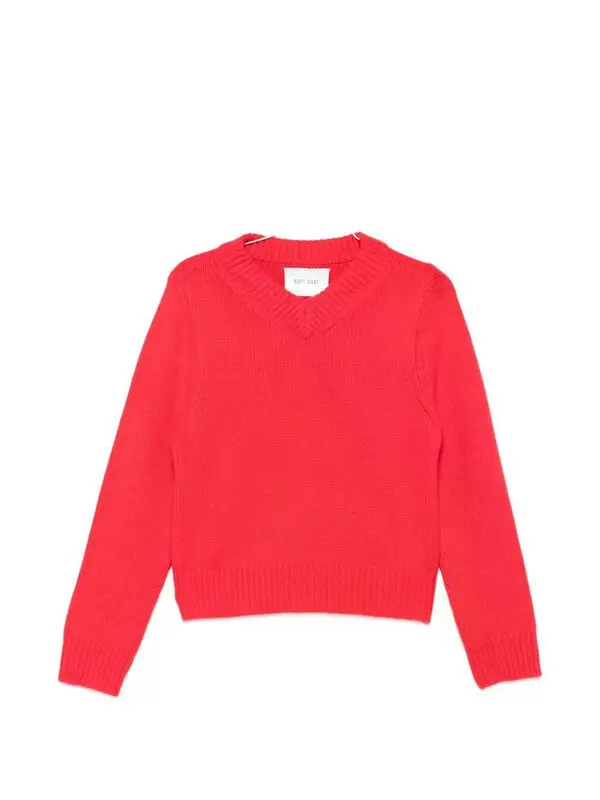 Soft Goat Ribbed V-neck Sweater