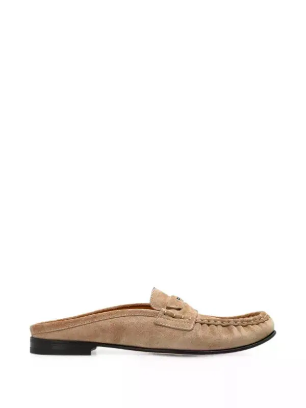 Fendi Suede Sabots - Neutrals