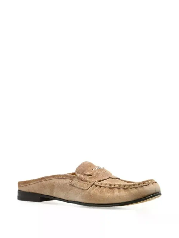 Fendi Suede Sabots - Neutrals