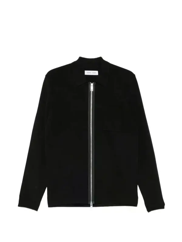 SAMSOE SAMSOE Zip-up Chest-pocket Cardigan - Black