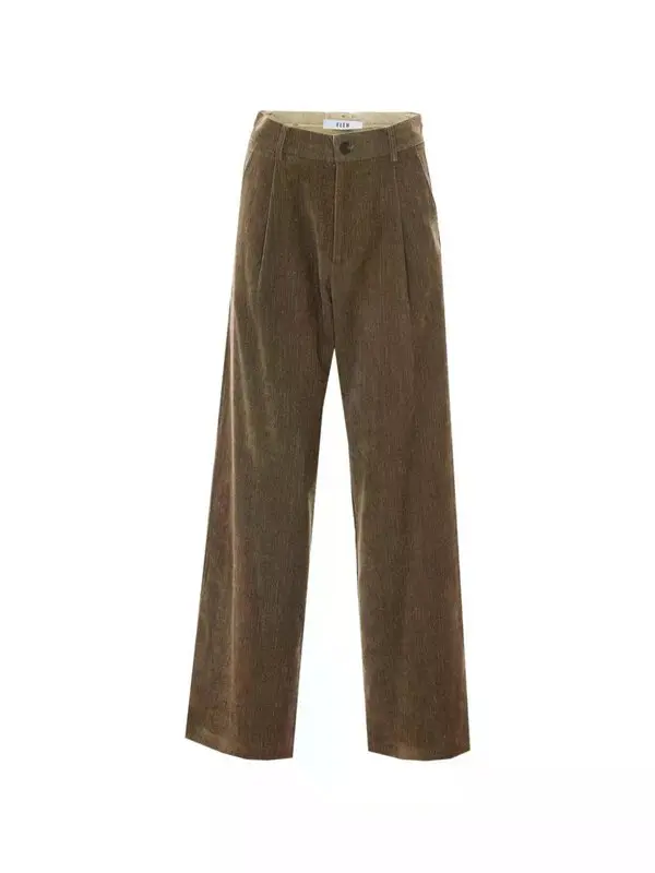 ELEH Pleated Wide-leg Corduroy Trousers