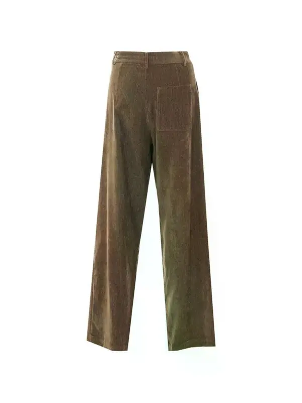 ELEH Pleated Wide-leg Corduroy Trousers