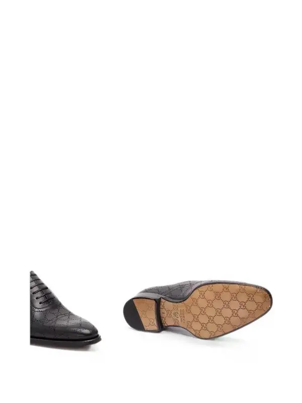 Gucci Lasered Gg Leather Lace-up Shoes