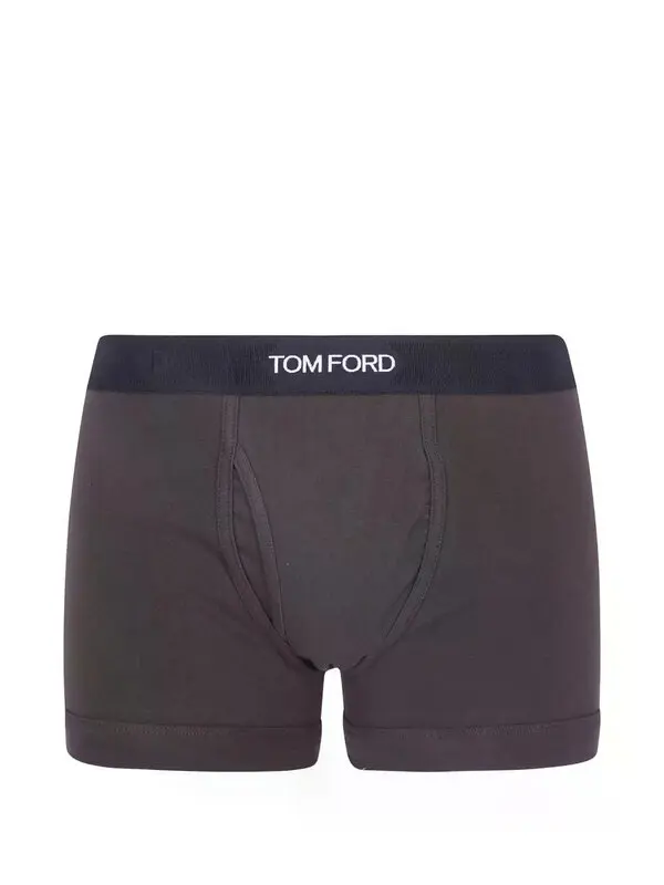 TOM FORD Logo-waistband Cotton Briefs - Brown