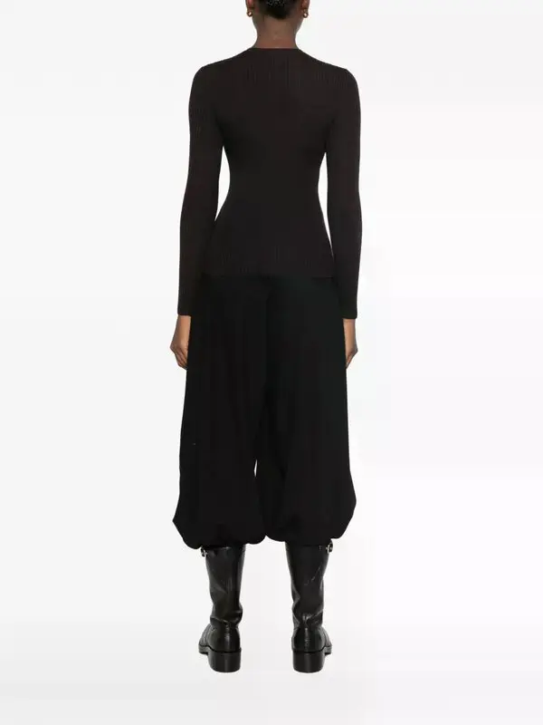 Soft Goat Ribbed-knit Henley Sweater