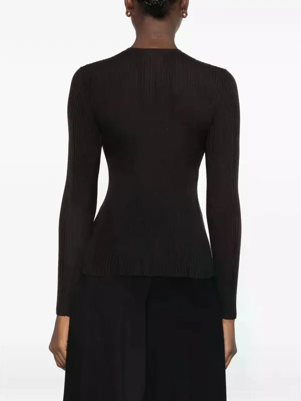 Soft Goat Ribbed-knit Henley Sweater