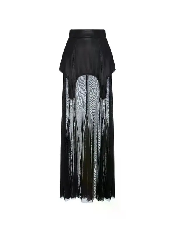 HAMZA Siren Leather-panelled Skirt