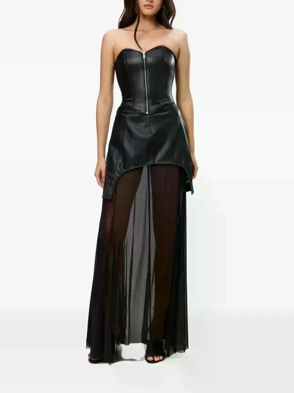 HAMZA Siren Leather-panelled Skirt