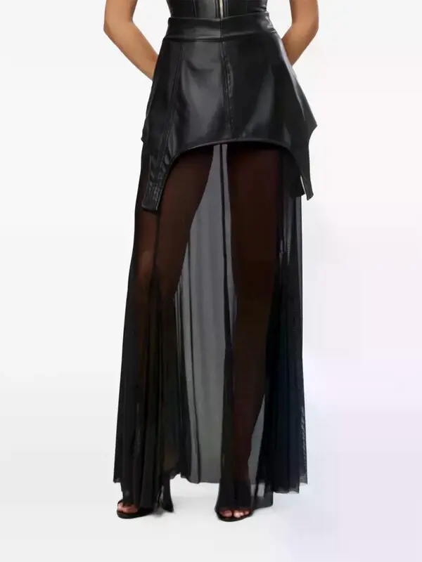 HAMZA Siren Leather-panelled Skirt