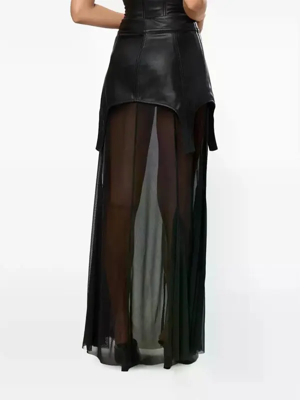 HAMZA Siren Leather-panelled Skirt