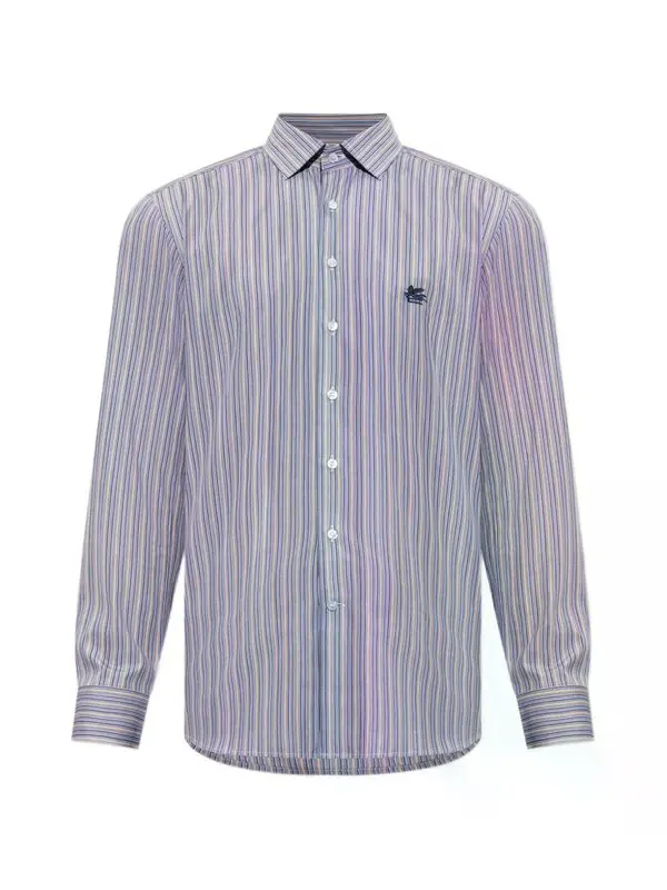 Etro Striped Logo-embroidered Shirt