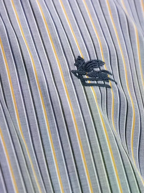 Etro Striped Logo-embroidered Shirt