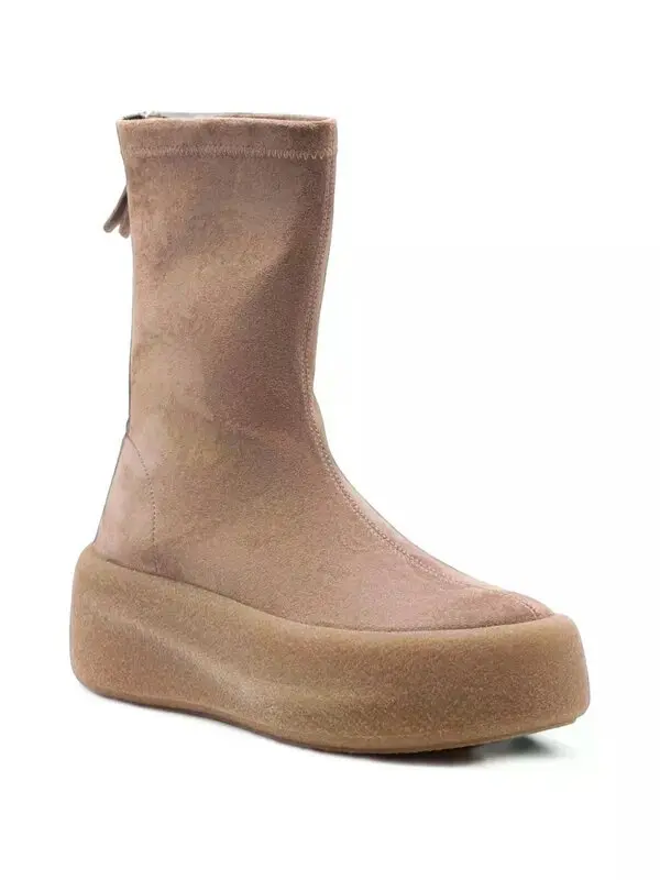 VIC MATIE Stretch Suede Platform Ankle Boots